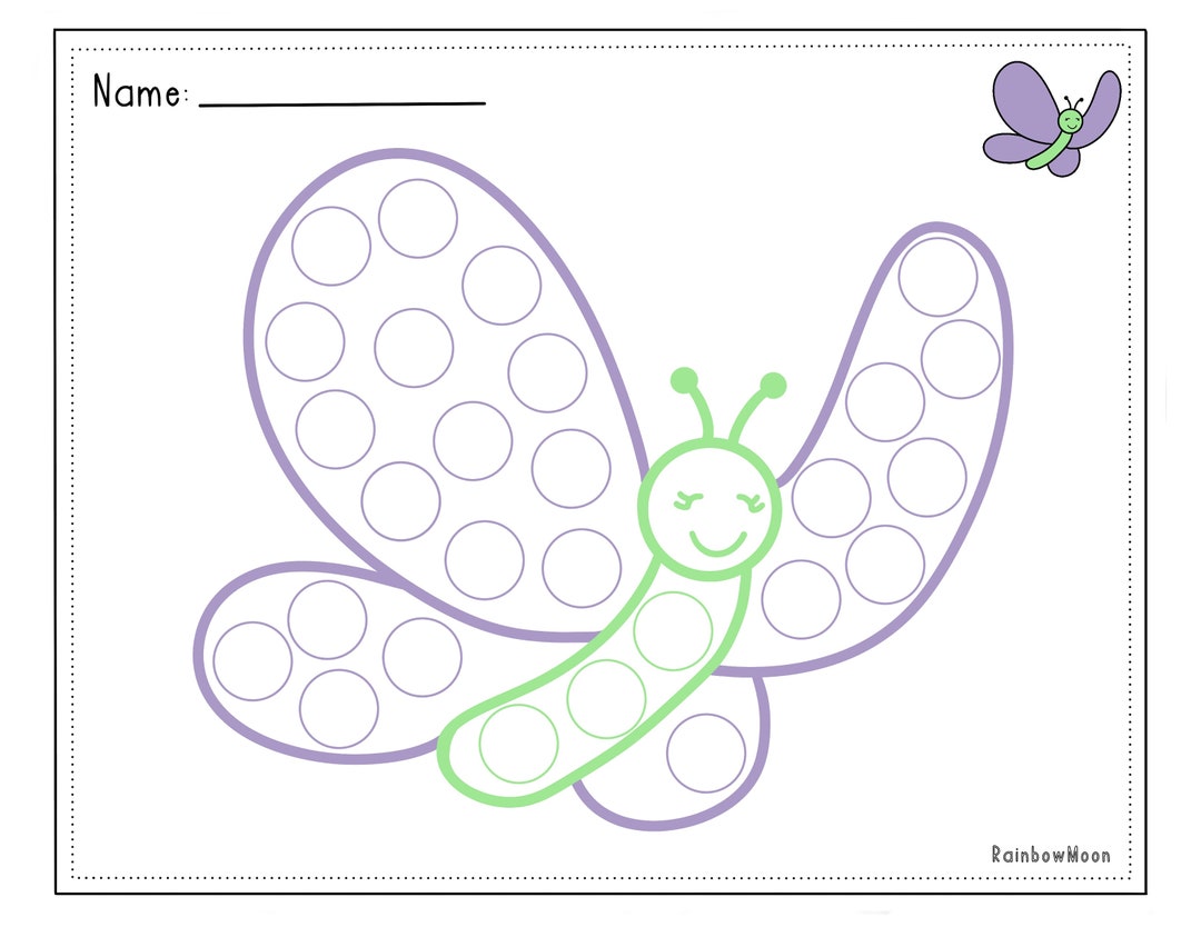 Spring Dot Art and Q-tip Art Worksheets- BW and Color! - Etsy