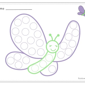 Spring Dot Art and Q-tip Art Worksheets- BW and Color! - Etsy