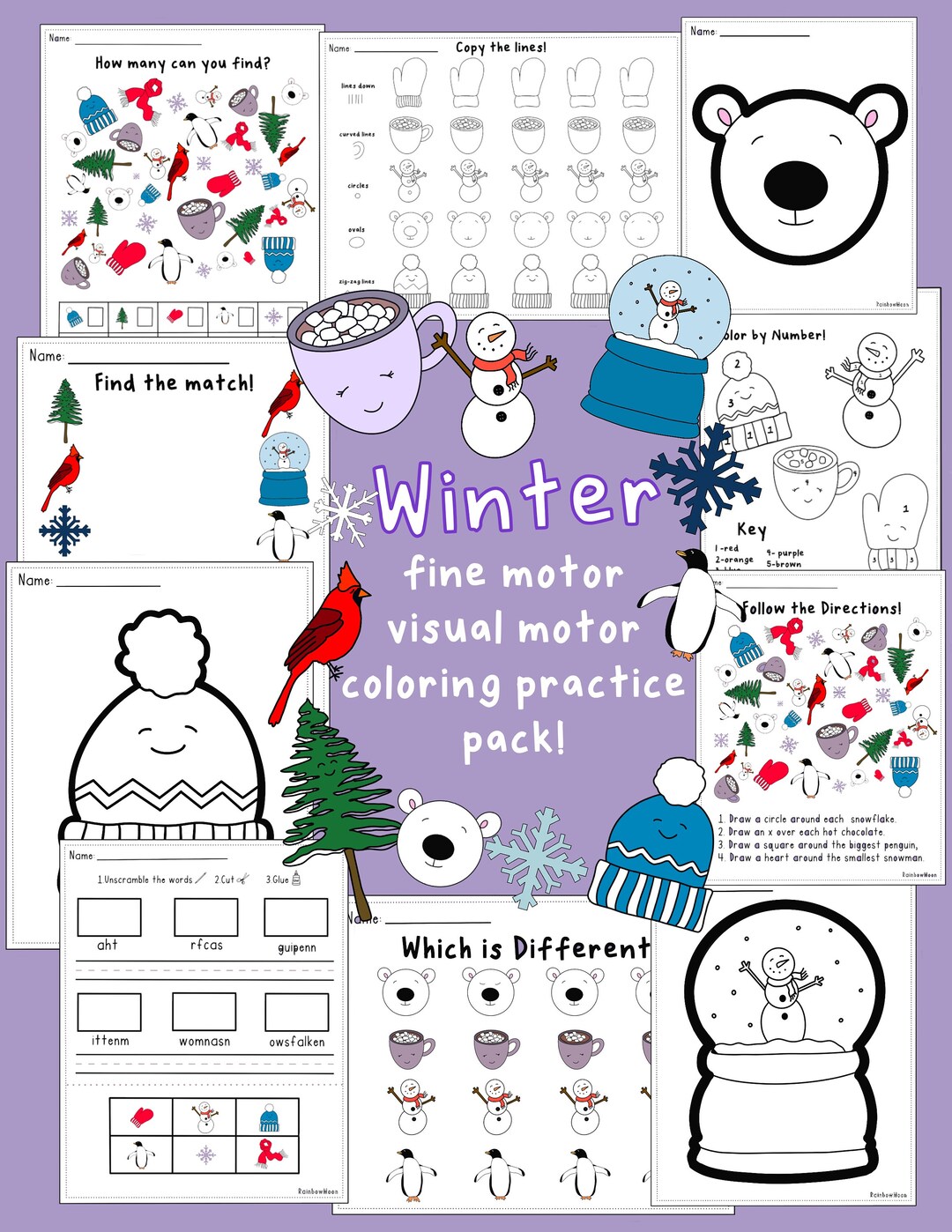 Winter Fine Motor, Visual Motor, Cutting Practice Pack! - Etsy