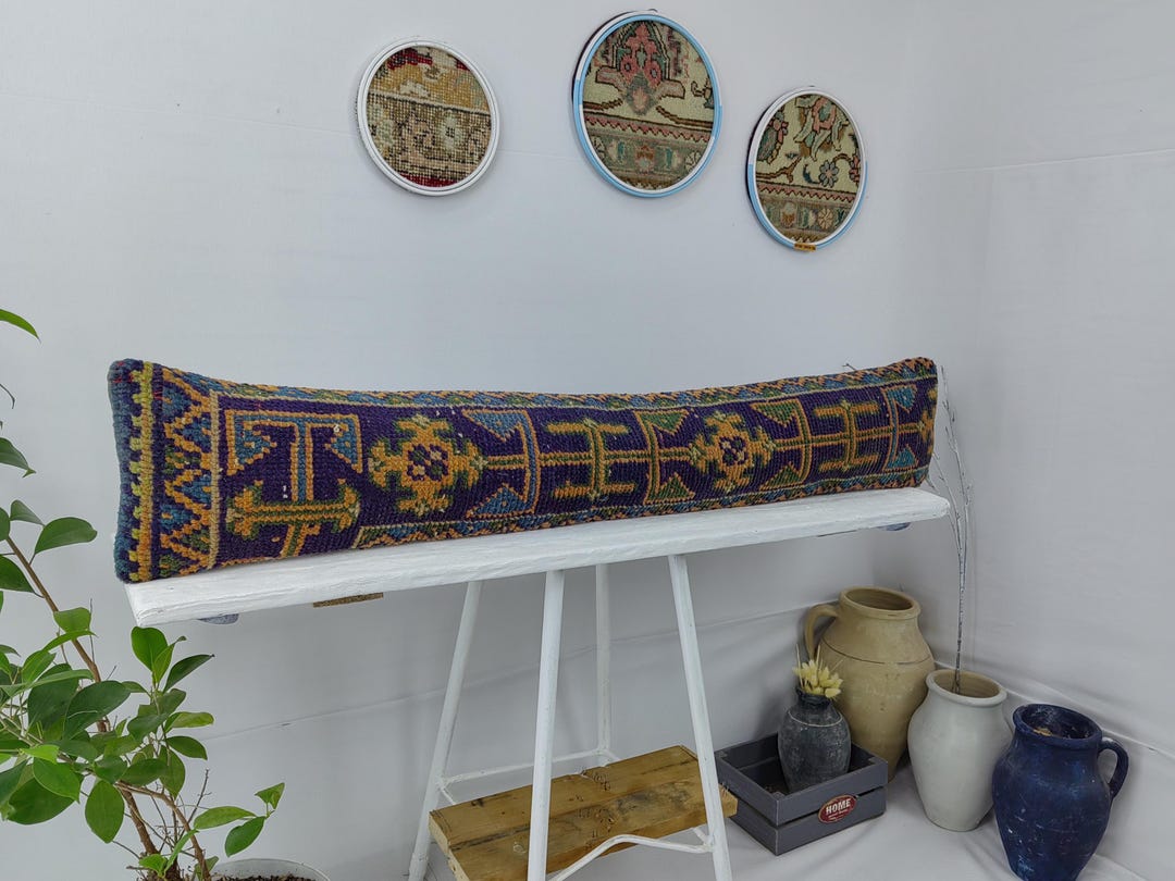 Extra Long Bolster Pillow Cover, Turkish Rug Pillow Cover, Extra Long ...