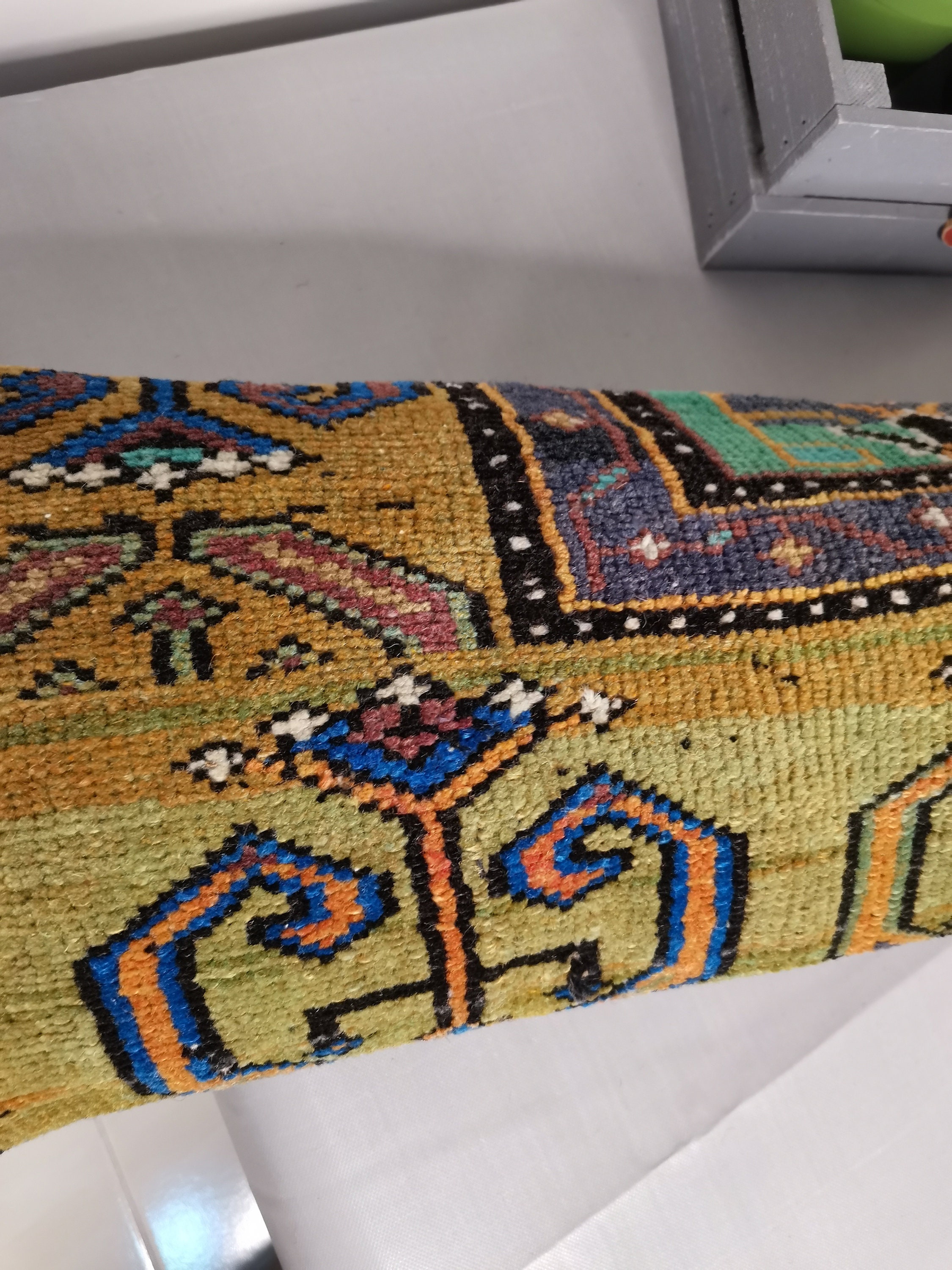 Turquoise Boho Rug Turkish 8 X 47 Rug Pillow Cover Vintage Rug | Etsy