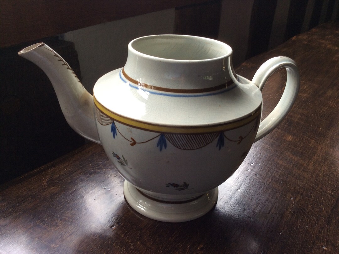 Antique English Pearlware Teapot - No Lid - Etsy UK
