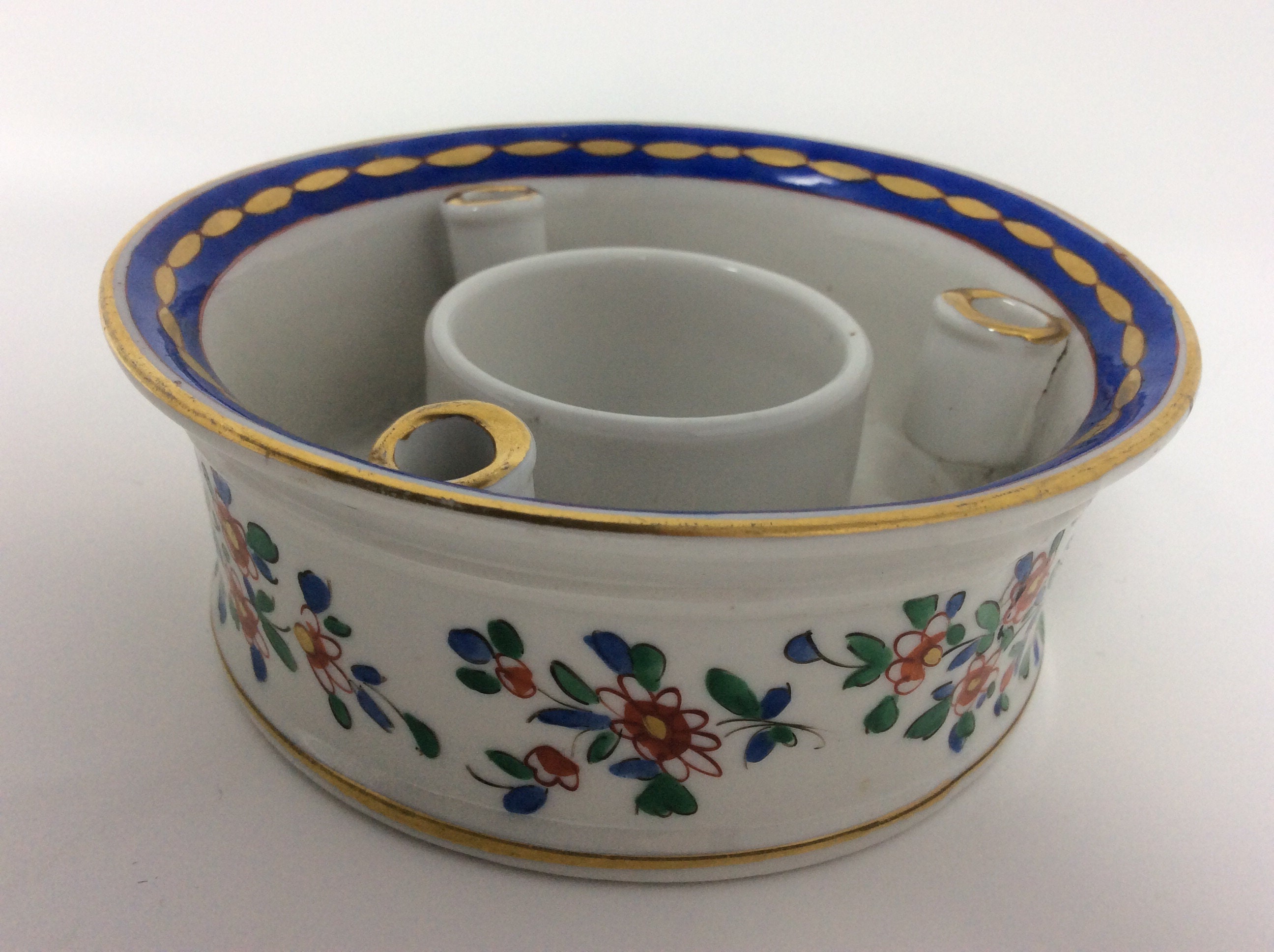 Antique Ceramic Porcelain Ink Stand With Ink Well and Pen - Etsy