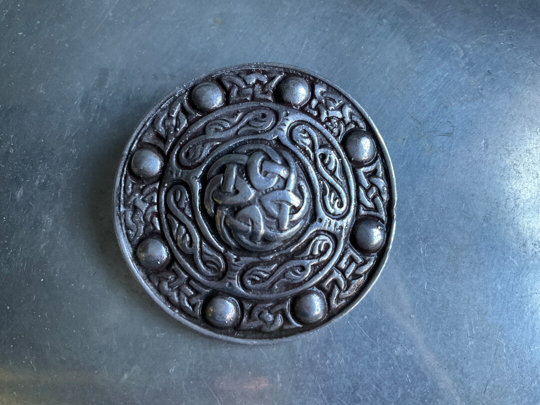 Vintage Silver Celtic Knot Work Shield Plaid Brooch Chester Hallmark - Etsy