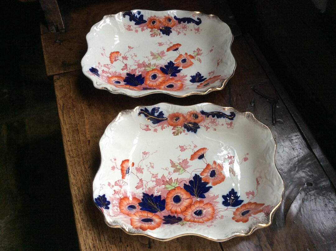 A Pair of Antique S. Hancock and Sons Staffordshire Open Serving Dishes ...