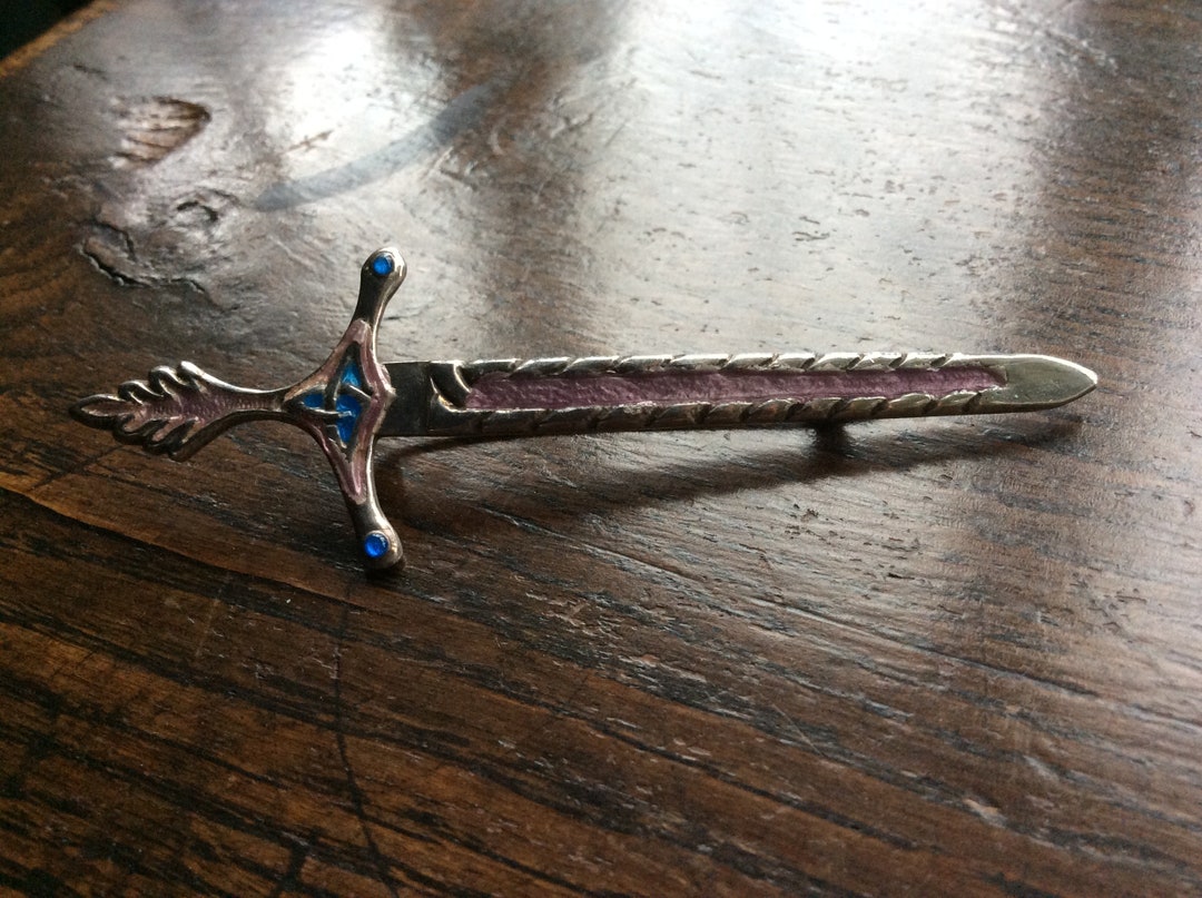 Vintage Alexander Ritchie Design Silver and Enamel Celtic Sword Brooch ...
