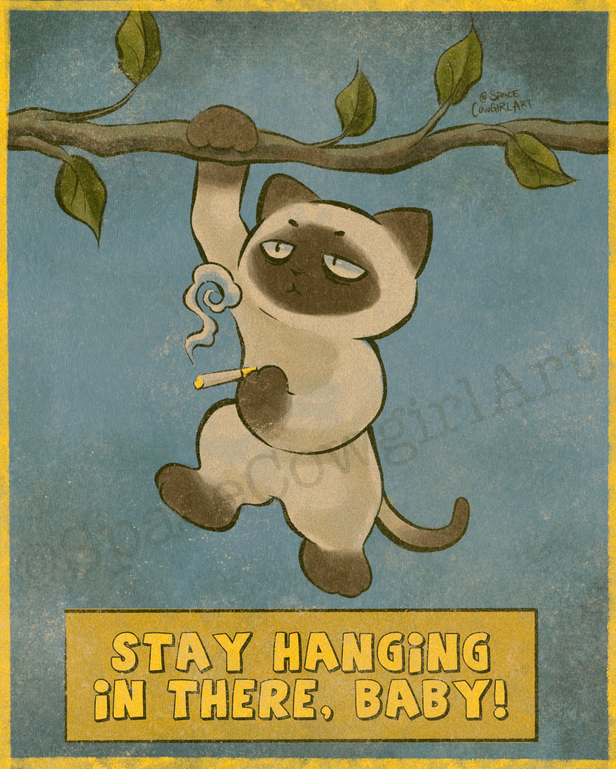 Hang In There Poster Dog