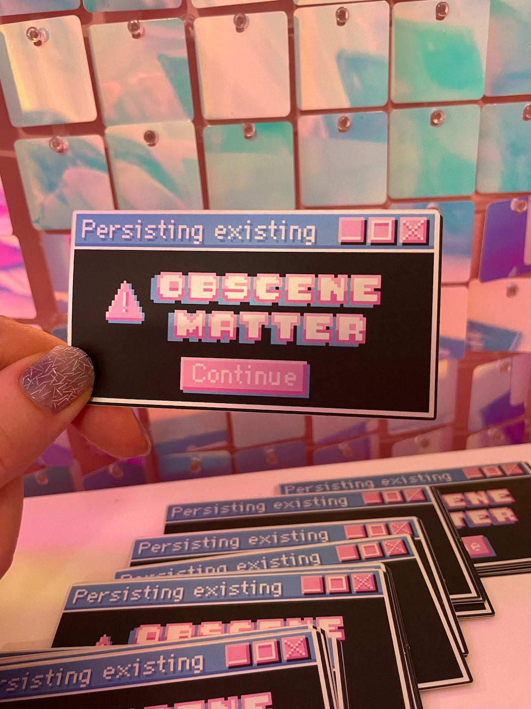 Obscene Matter Trans Pride Pop-up Window Holographic Sticker - Etsy