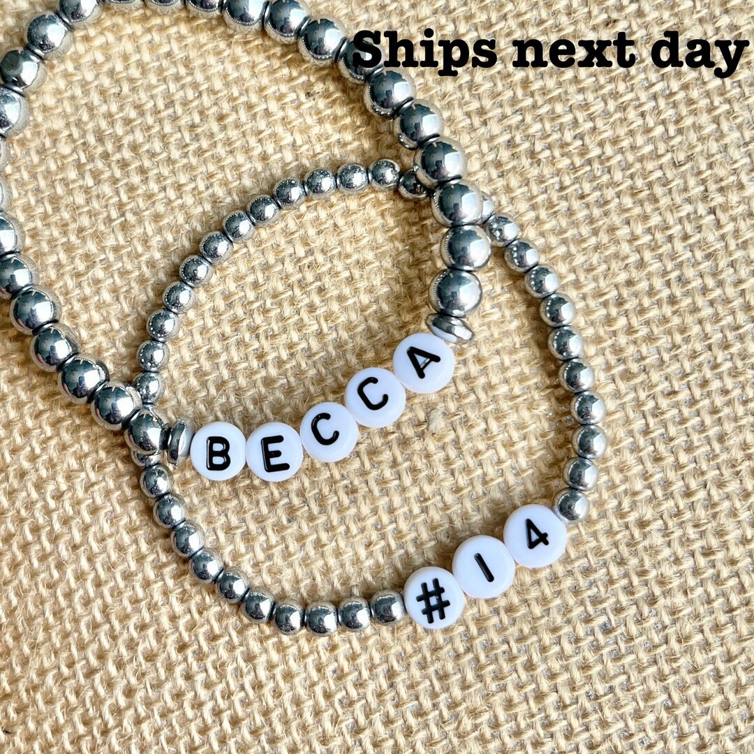 Letter Bead Bracelet-name Bracelet-custom Name Bracelet-monogram ...
