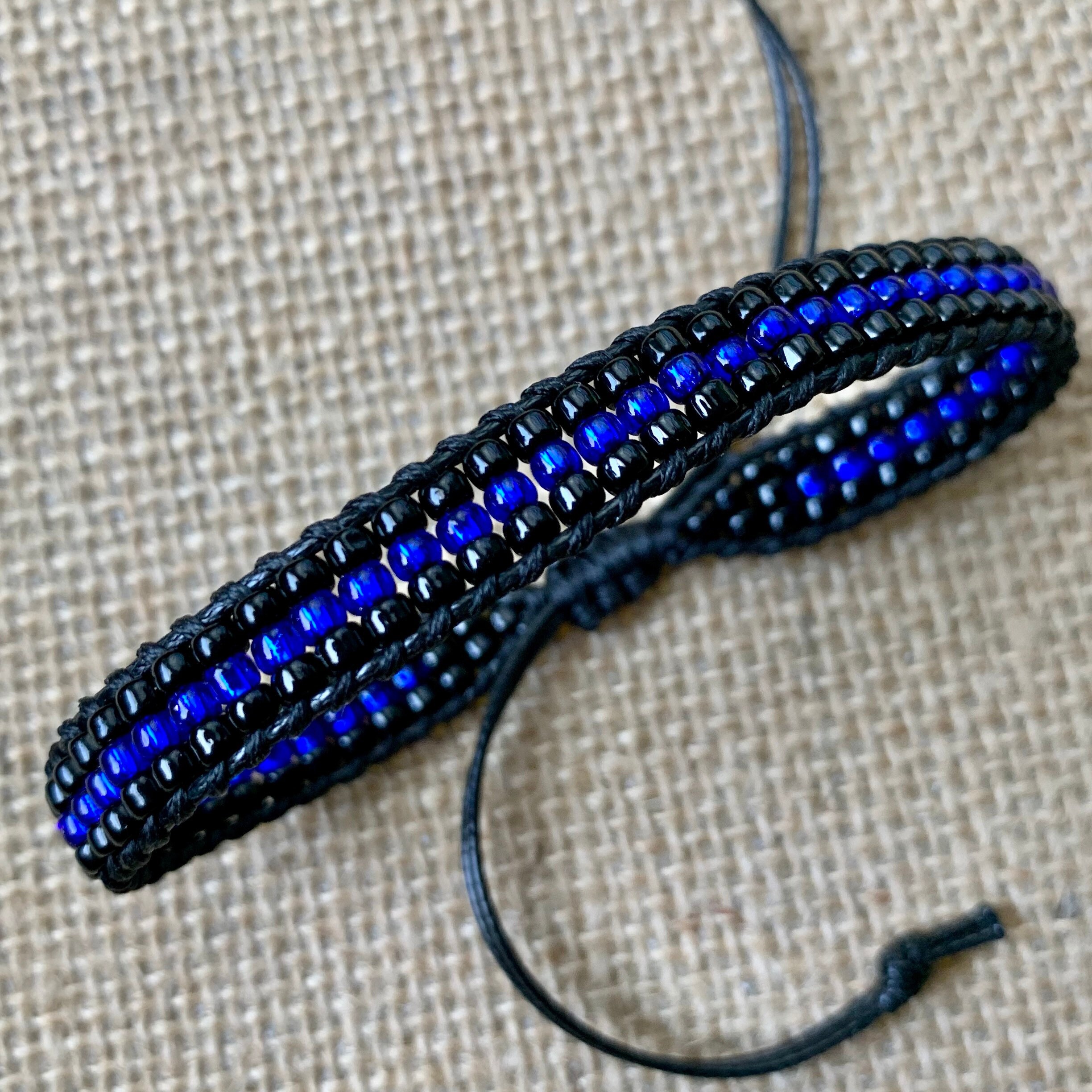 Back the Blue Bracelet-thin Blue Line Bracelet-police Support - Etsy