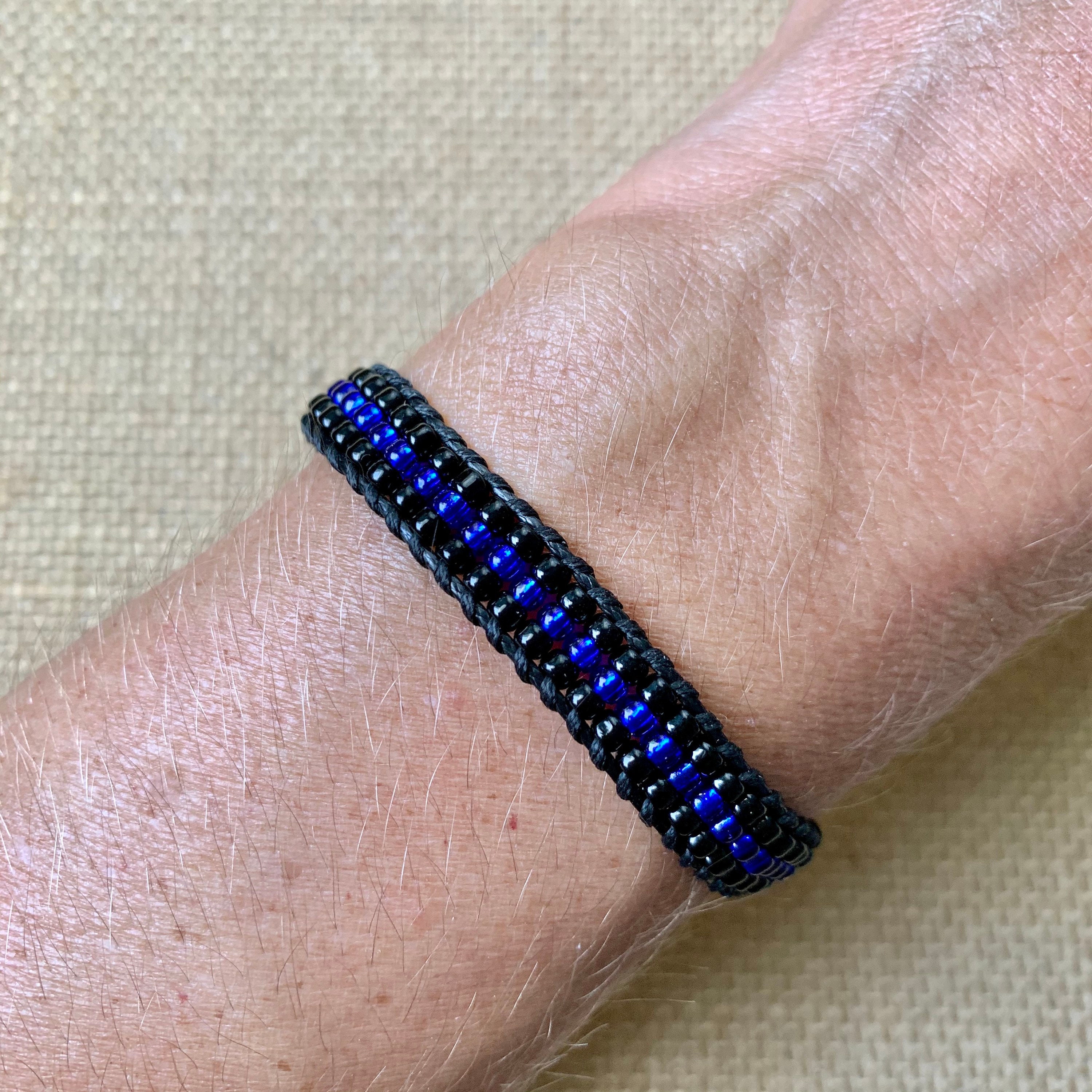Back the Blue Bracelet-thin Blue Line Bracelet-police Support - Etsy