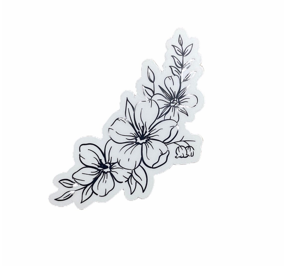 Flower Sticker Floral Sticker Vinyl Sticker - Etsy