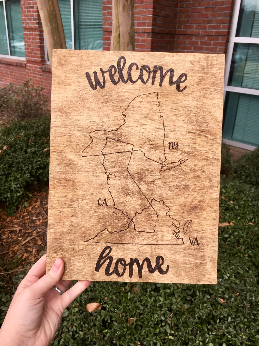 Wood Burned, Welcome Home Sign, Housewarming Gift, New Homeowner Gift ...