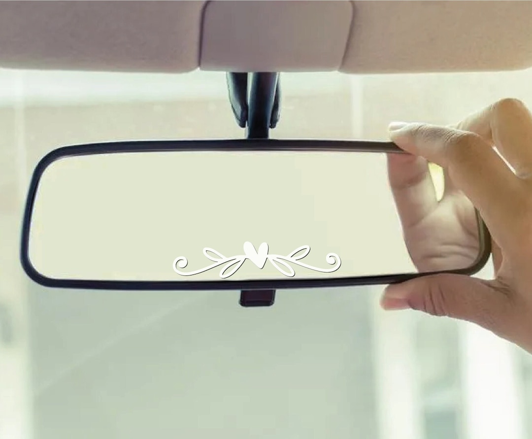 Heart Floral, Rearview Mirror Decal, Car Accessories, Girly, Car ...
