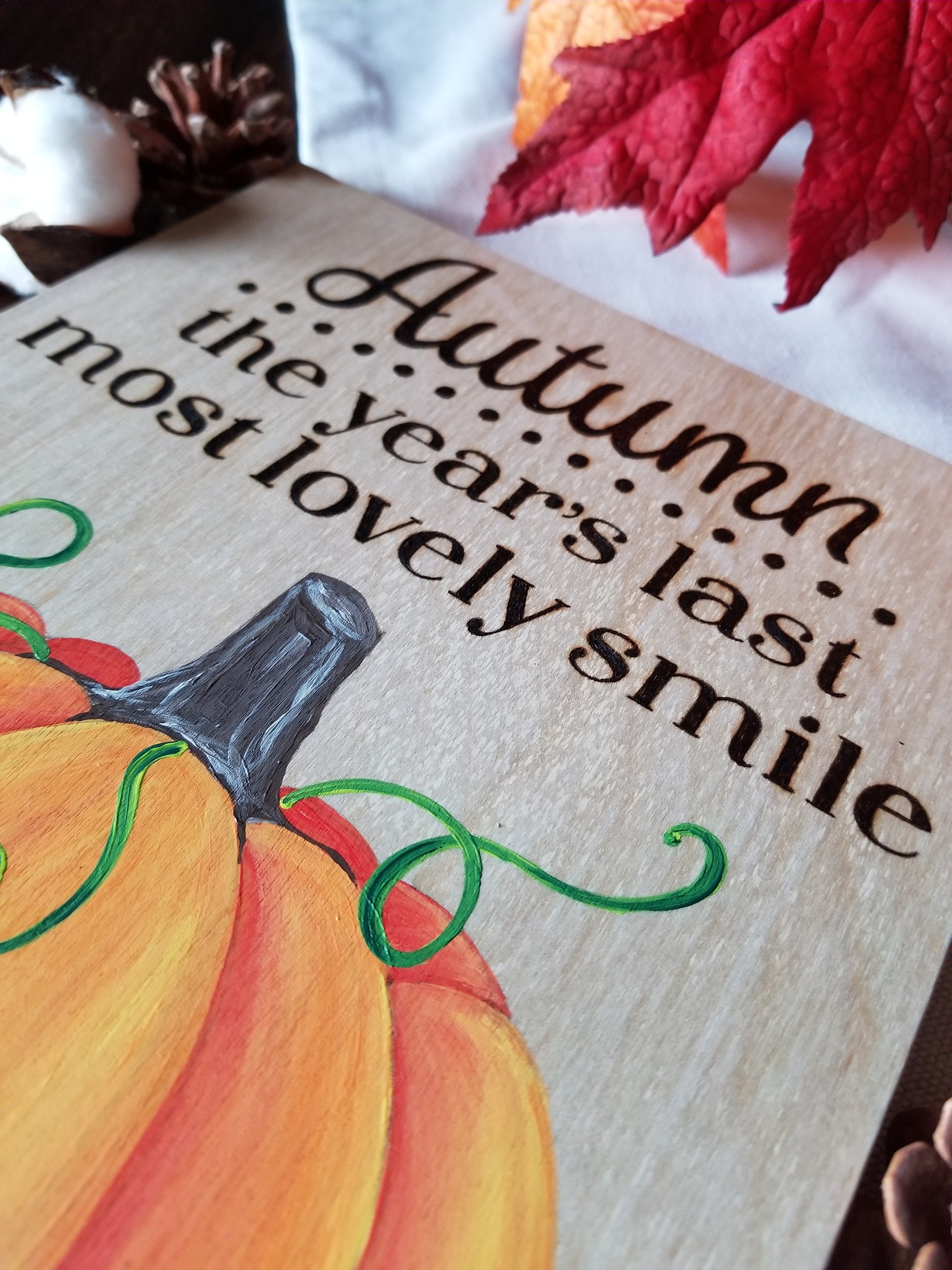 Wood Sign Fall Sign Painted Autumn Sign Pumpkin Sign - Etsy