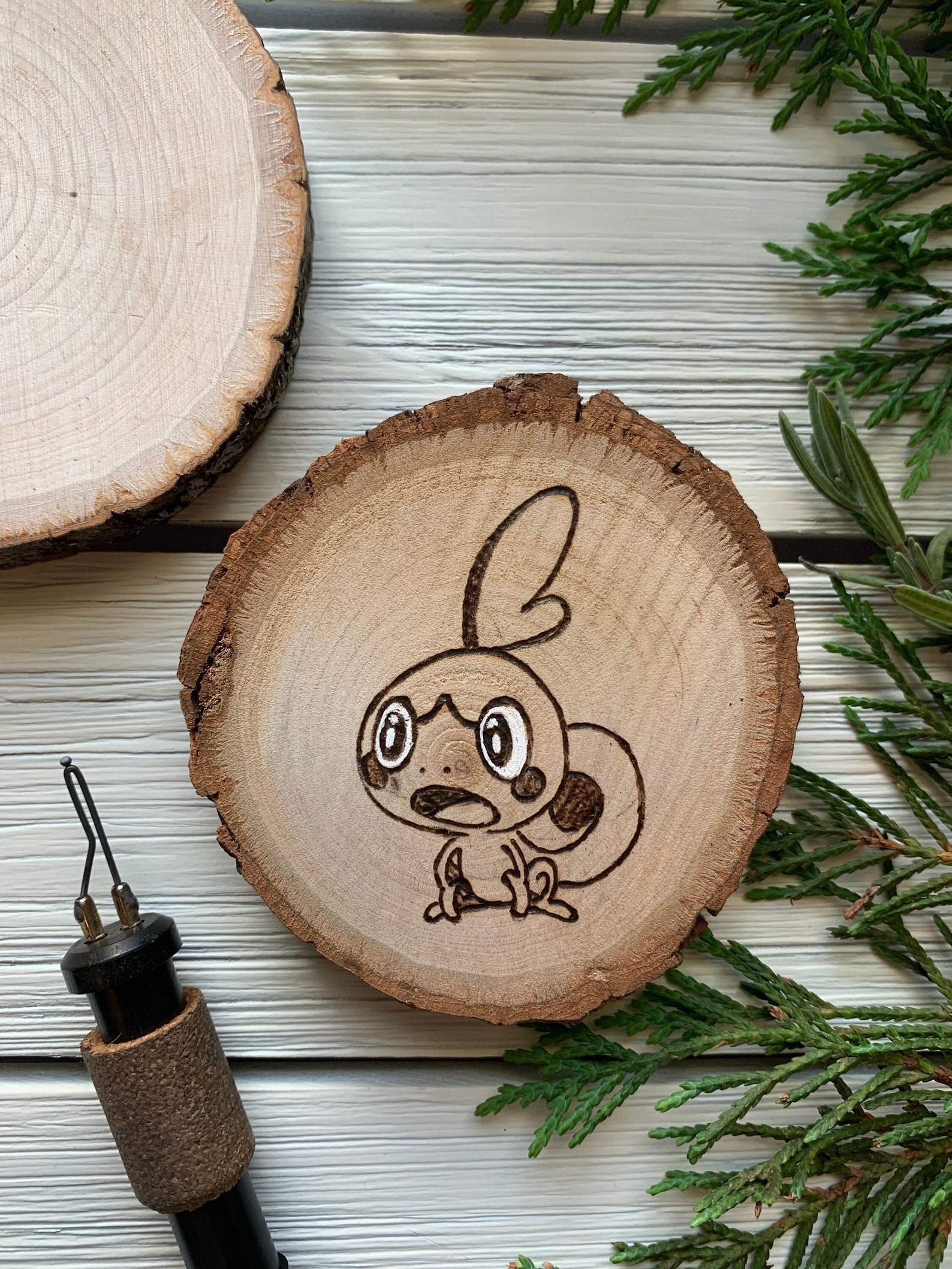 Wood Burned Pyrography Sobble Pokemon Ornament Magnet - Etsy