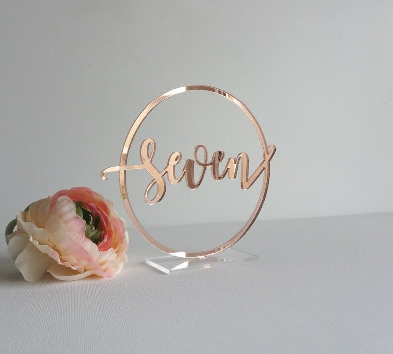Wedding Table Numbers Gold Mirror Acrylic Table Numbers Silver Rose ...