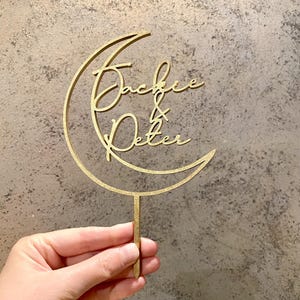 Custom Celestial Wedding Cake Topper, Moon Wedding Decor , Moon Cake ...