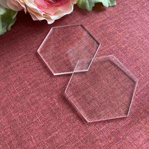Clear Acrylic Hexagon Blank Place Cards, Plain Place Names, Blanks ...