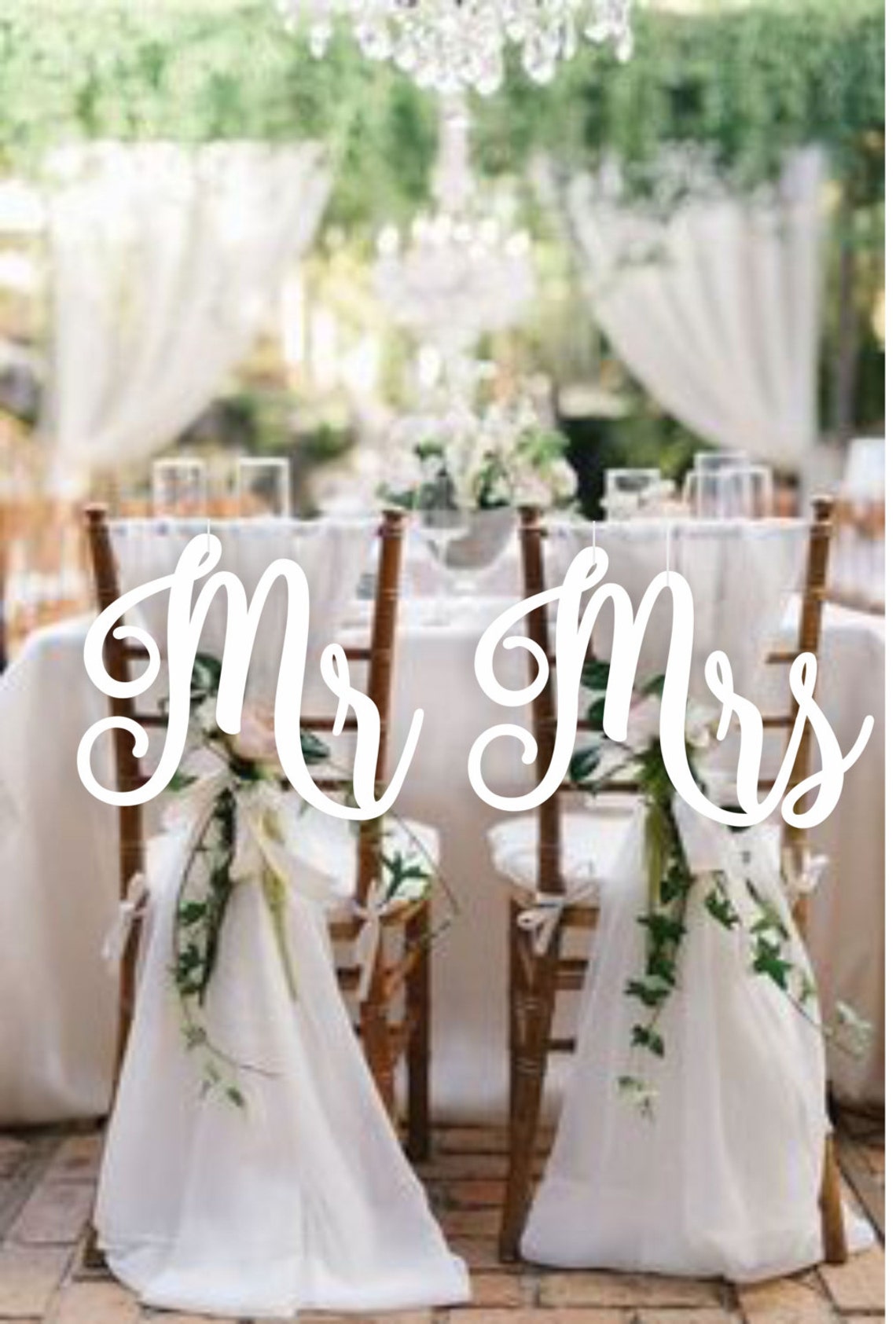 Mr and Mrs Chair Signs - Gold Chair Signs - Wedding Decor Chair Signs ...