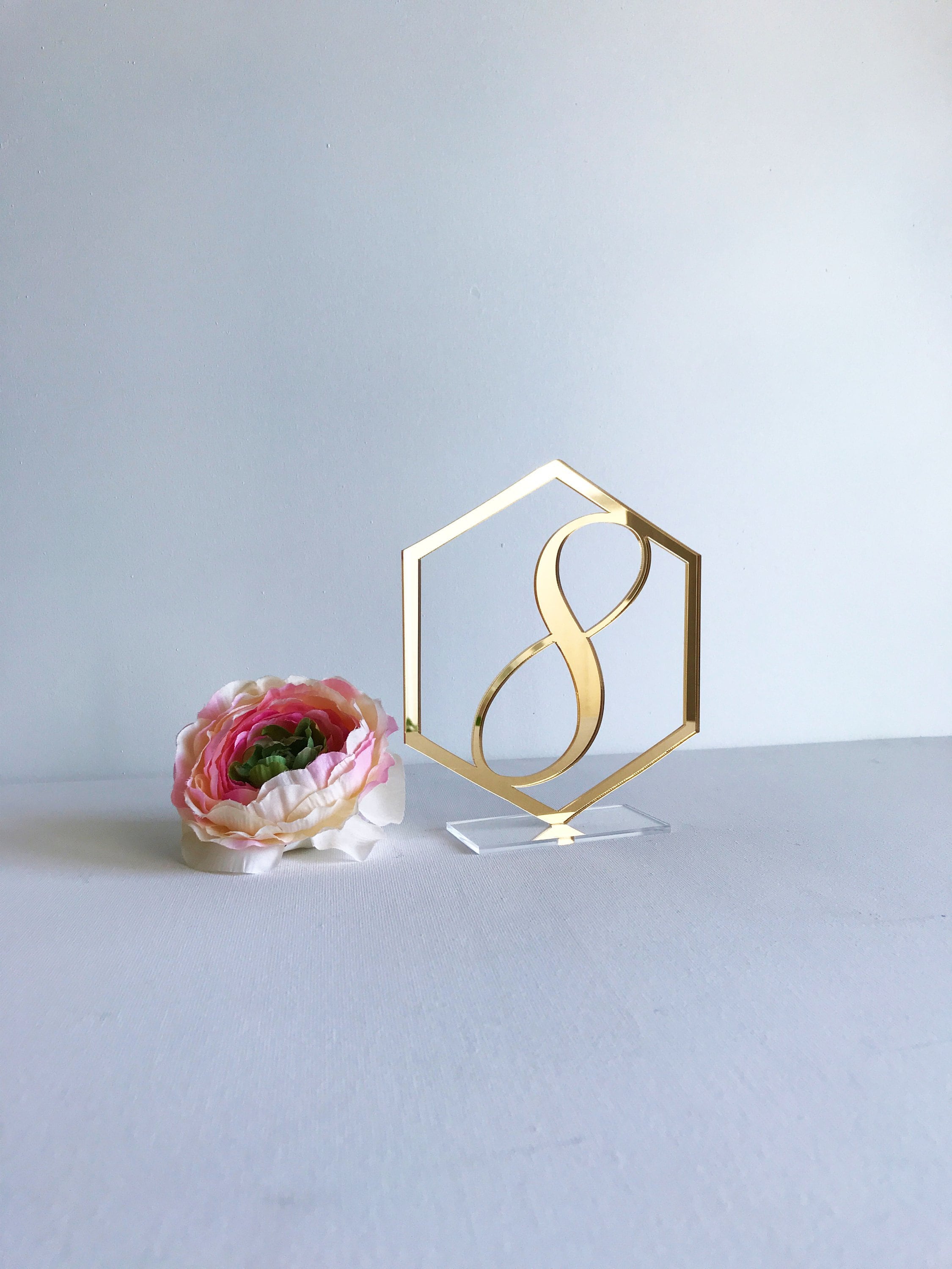 Wedding Table Numbers Gold Mirror Acrylic Table Numbers Modern - Etsy