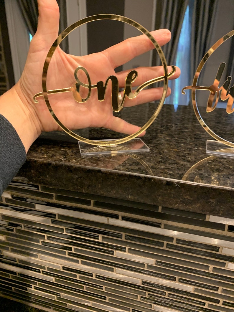 Wedding Table Numbers Gold Mirror Acrylic Silver Rose Gold - Etsy