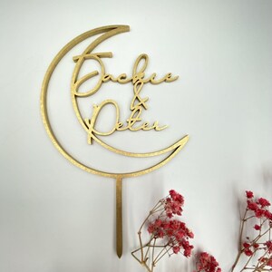 Custom Celestial Wedding Cake Topper, Moon Wedding Decor , Moon Cake ...