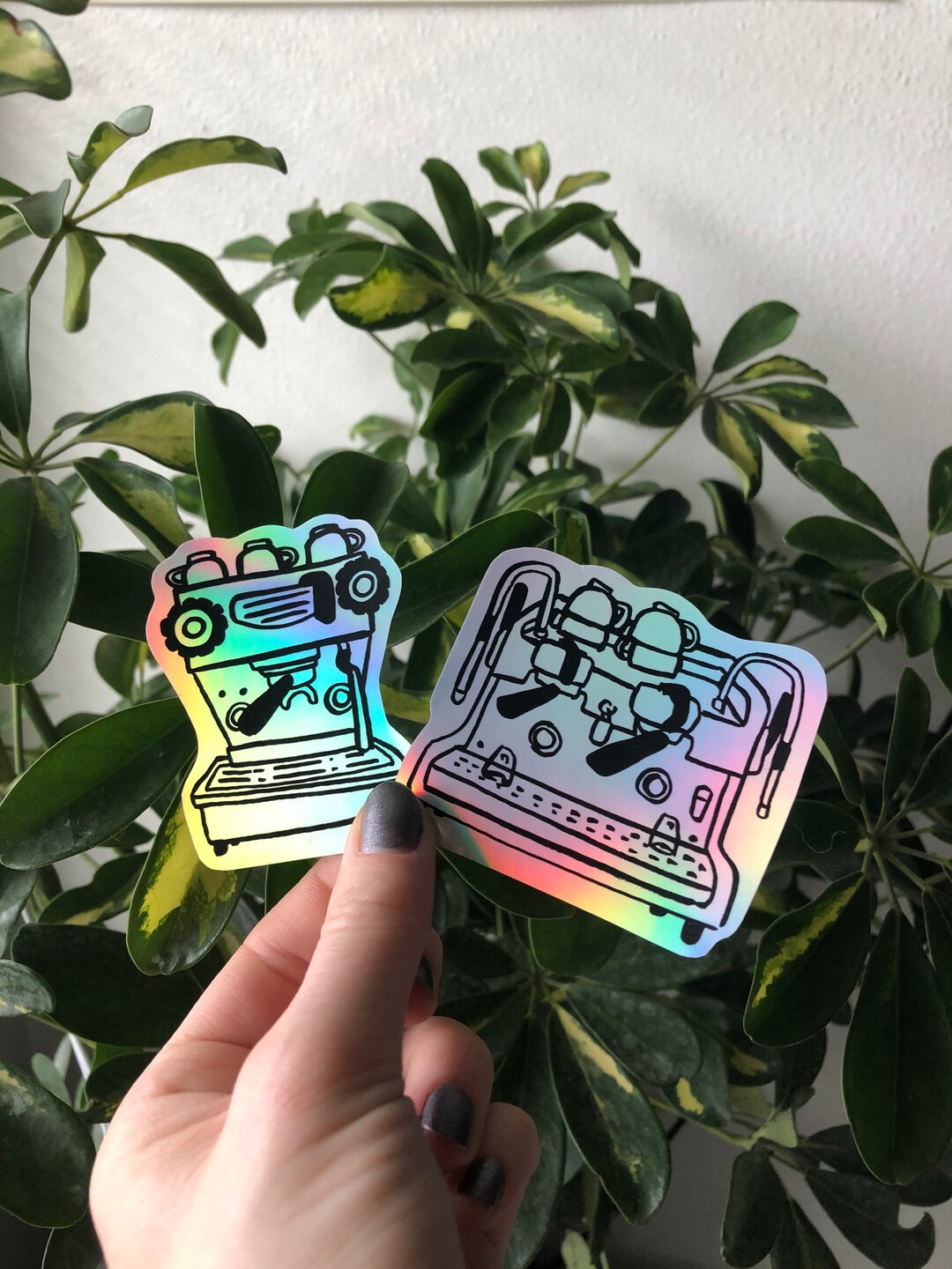 Holographic Espresso Machine Stickers - Etsy