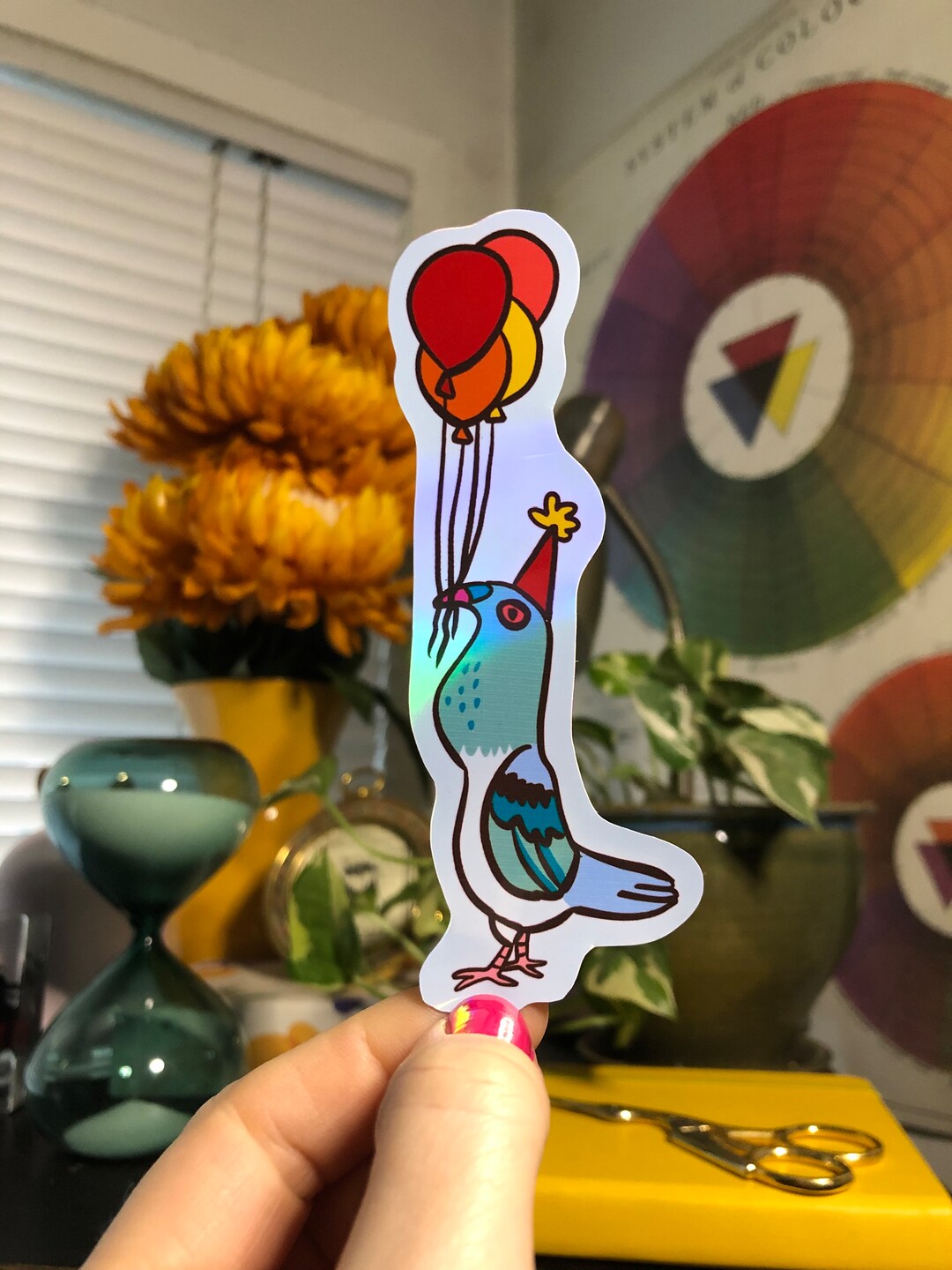 Party Pigeon Vinyl Sticker - Etsy