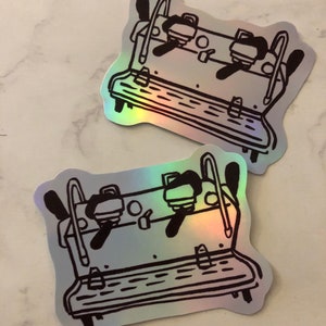 Holographic Synesso Espresso Machine Stickers! - Etsy