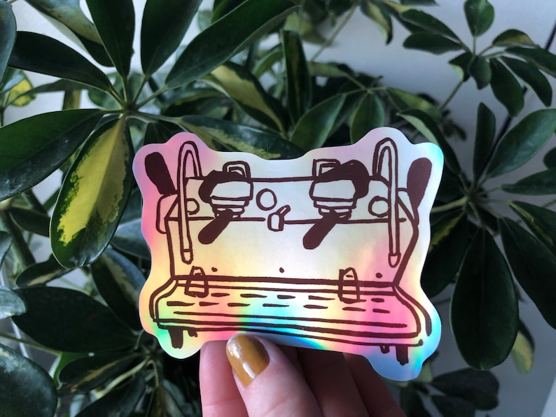 Holographic Synesso Espresso Machine Stickers! - Etsy