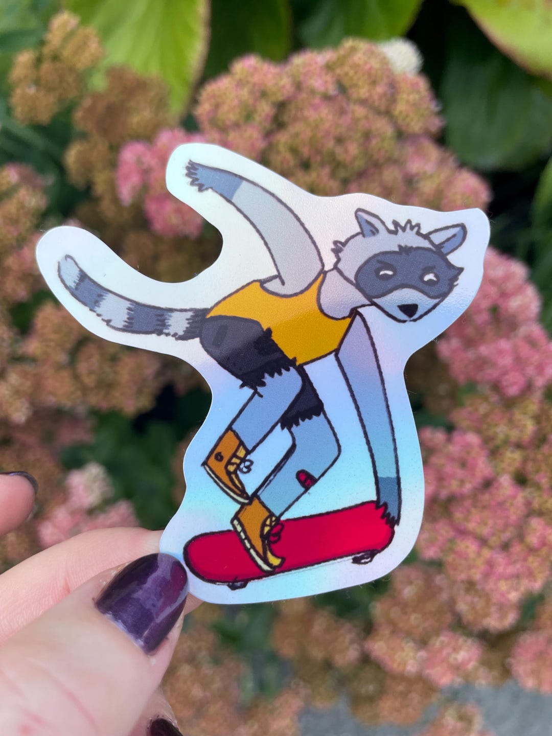 Rad Raccoon Skater Sticker - Etsy