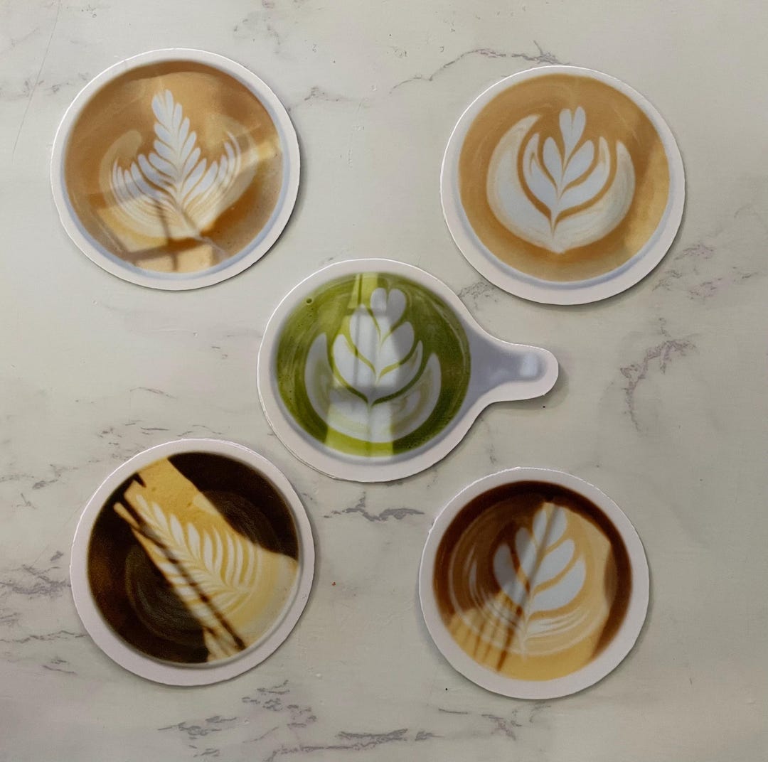 Latte Art Photograph, Vinyl Sticker Pack - Etsy
