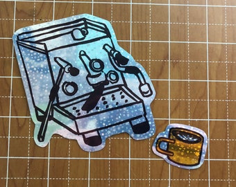 Holographic E61 Espresso Machine Stickers | Etsy