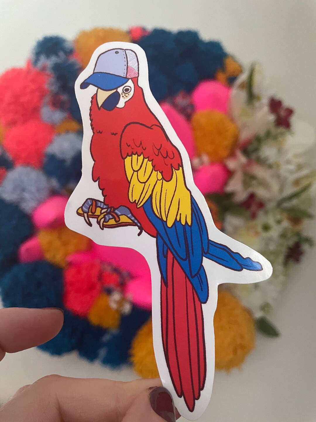 Fashion Parrot Vinyl Sticker, Waterproof - Etsy