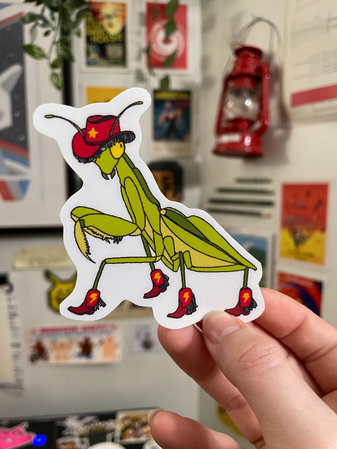 Praying Mantis Country Critter, Vinyl Sticker - Etsy