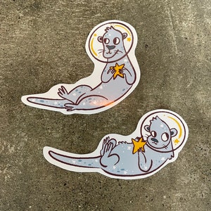 Holographic Otter Space Vinyl Sticker Pack - Etsy