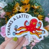 Octopus Barista Sticker - Etsy