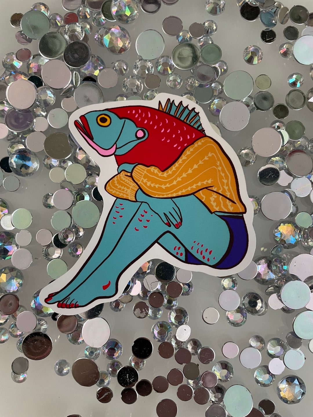 Fresh Water Salmon Mermaid Sticker - Etsy