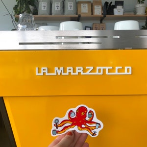 Octopus Barista Sticker - Etsy