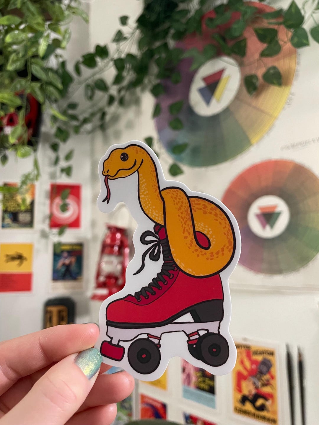 Roller Snake, Waterproof Vinyl Sticker - Etsy