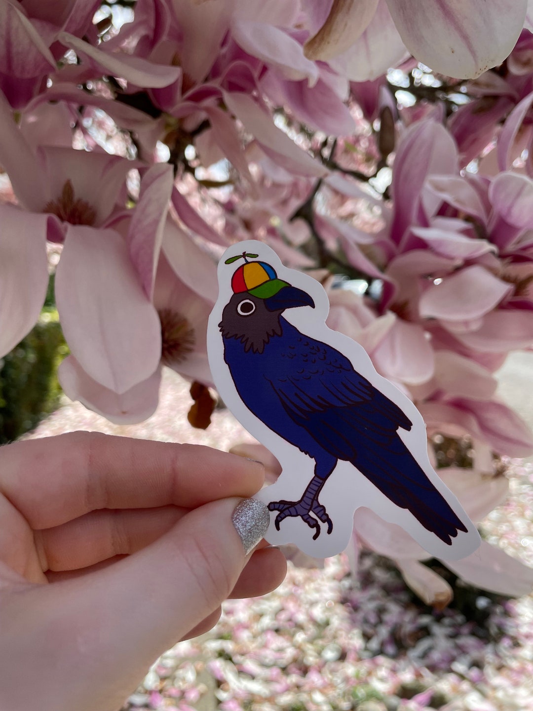 Crow With a Fun Hat, Vinyl Sticker - Etsy