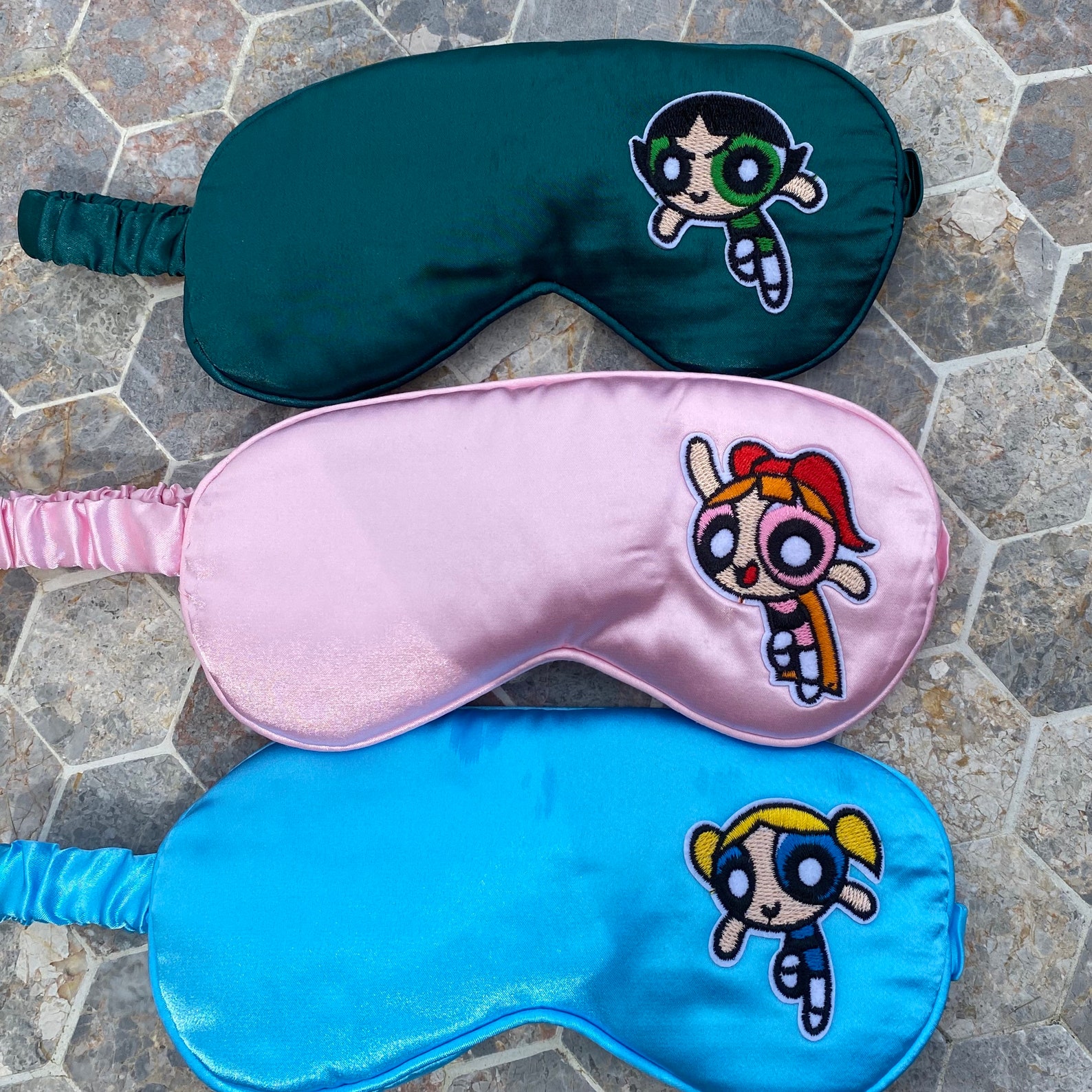 Powerpuff Girls / Girl Bubbles Blue Silk Sleep Eye Mask / 90s E-girl ...