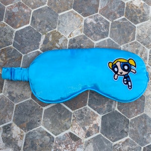 Powerpuff Girls / Girl Bubbles Blue Silk Sleep Eye Mask / 90s E-girl ...
