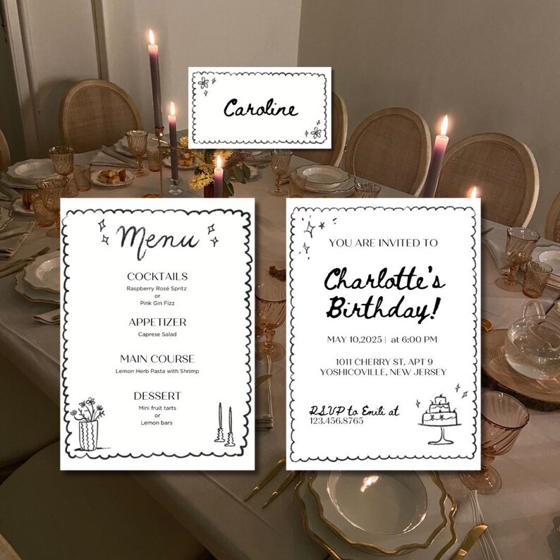 Hand-drawn Birthday Party Invitation Template (digital Download) - Etsy