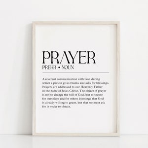 Prayer Definition Print, LDS Wall Art, Christian Printable, Latter Day ...