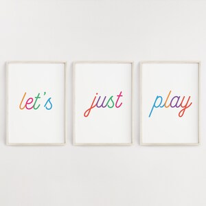 Let's Just Play Playroom Wall Art Set of Three Nursery - Etsy