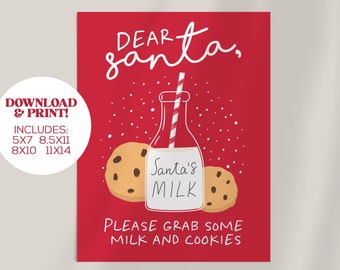 Milk and Cookies for Santa | Christmas Print - Etsy