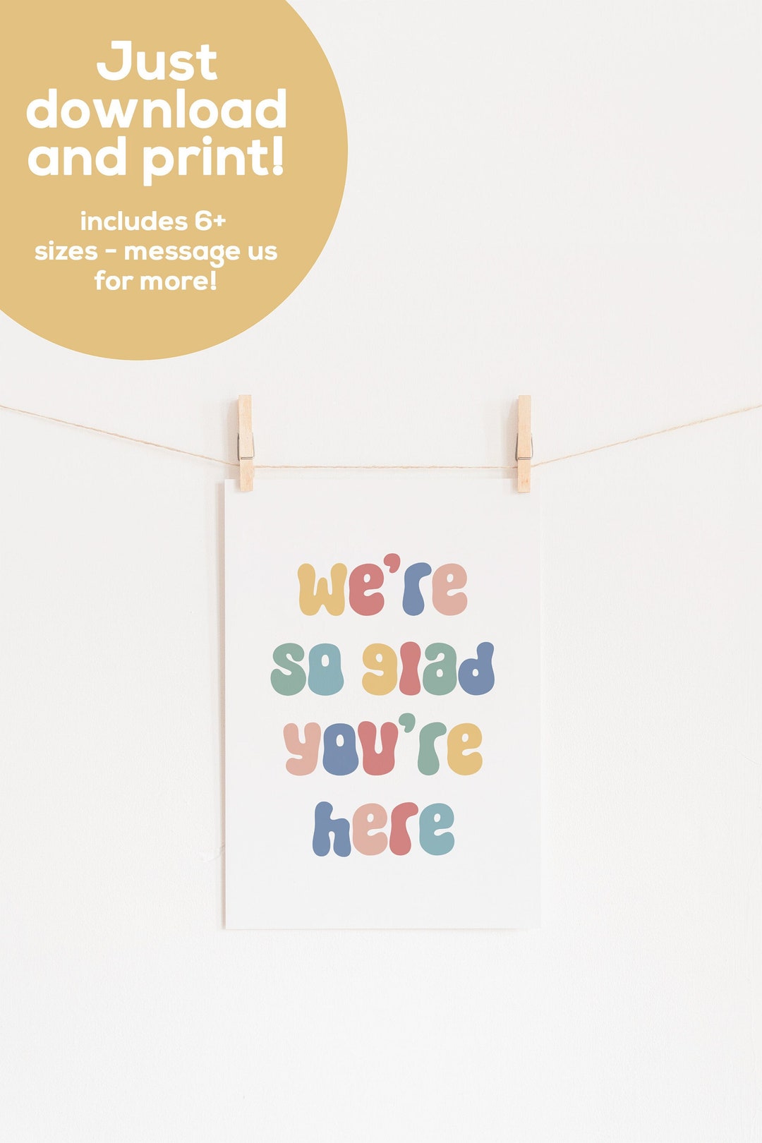 We're so Glad You're Here, Classroom Poster, Retro Classroom Decor ...