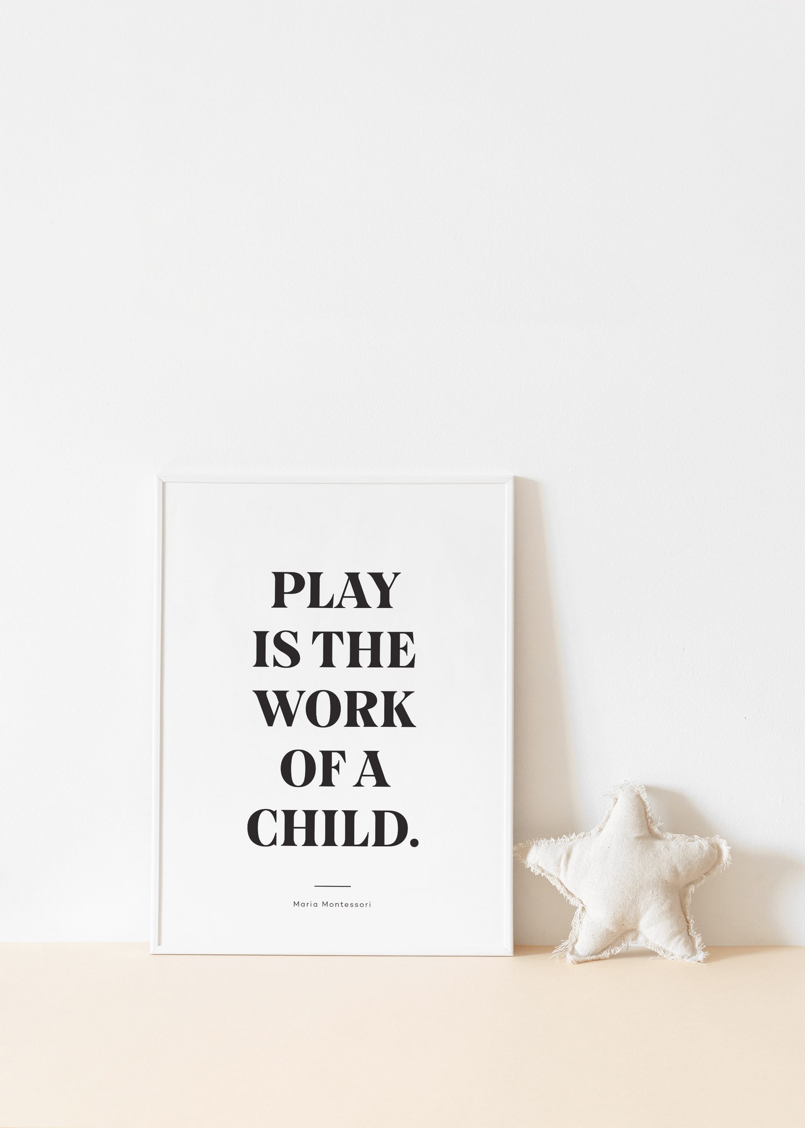 Play is the Work of a Child, Black and White Playroom Art, Play Quote ...